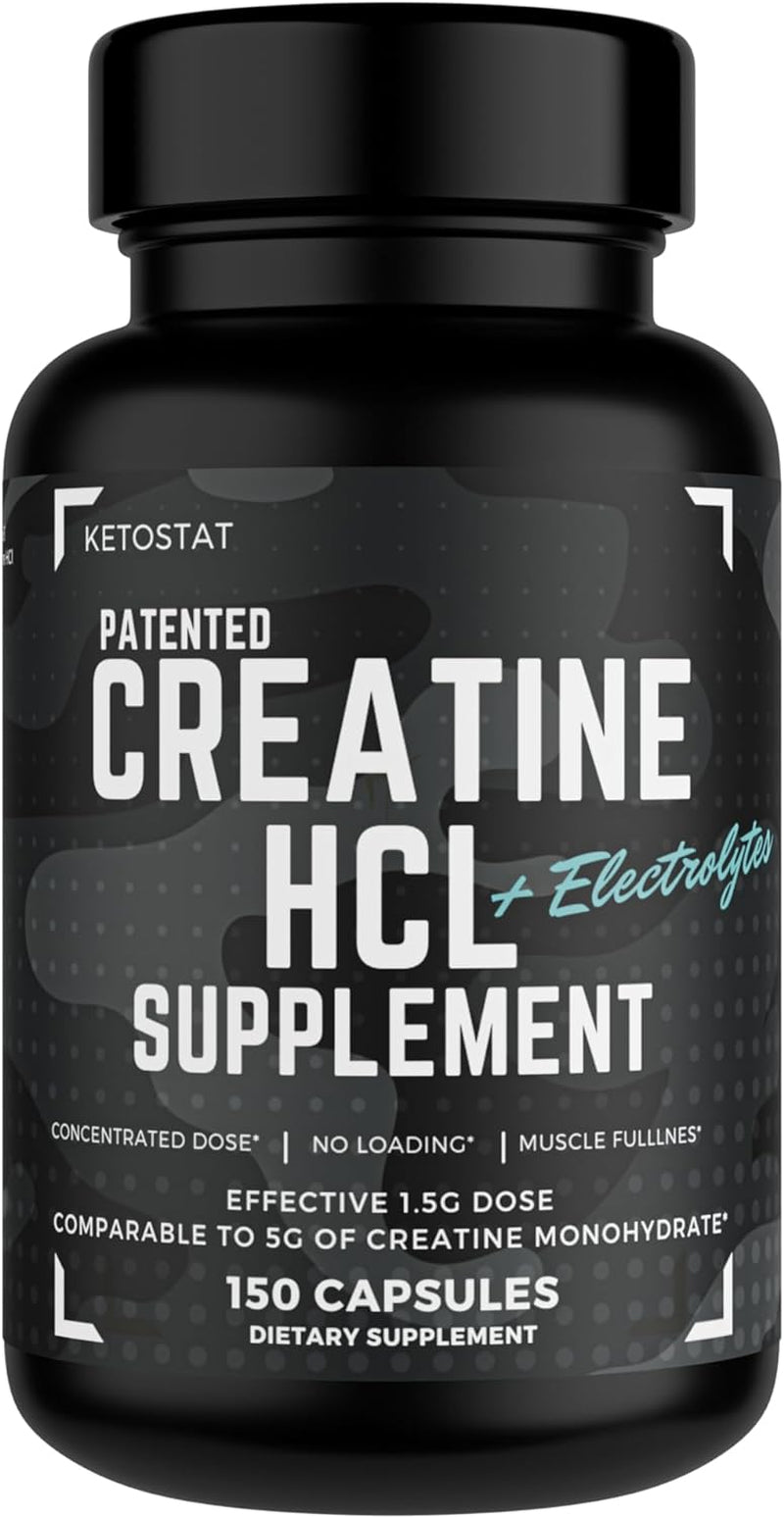 Creatine HCL Capsules 50 Serv/1.5G Clinical Dose Creatine Pills (Hydro ...
