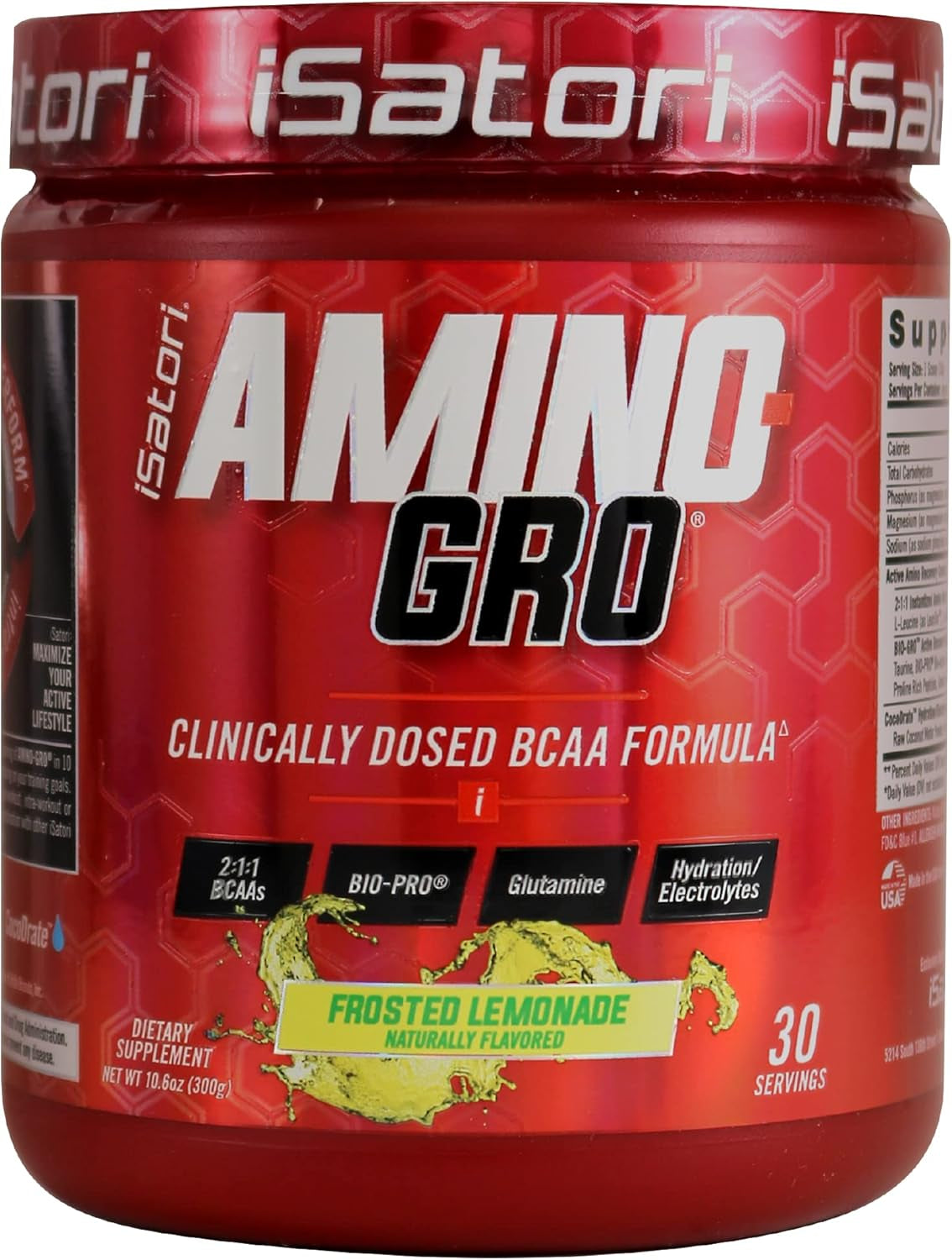 Isatori Amino-Gro BCAA Powder, Branched Chain Amino Acids with Glutami ...