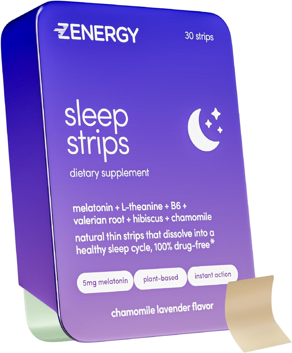 ZENERGY Sleep Oral Strips - Chamomile Lavender Flavor | 5Mg Melatonin ...