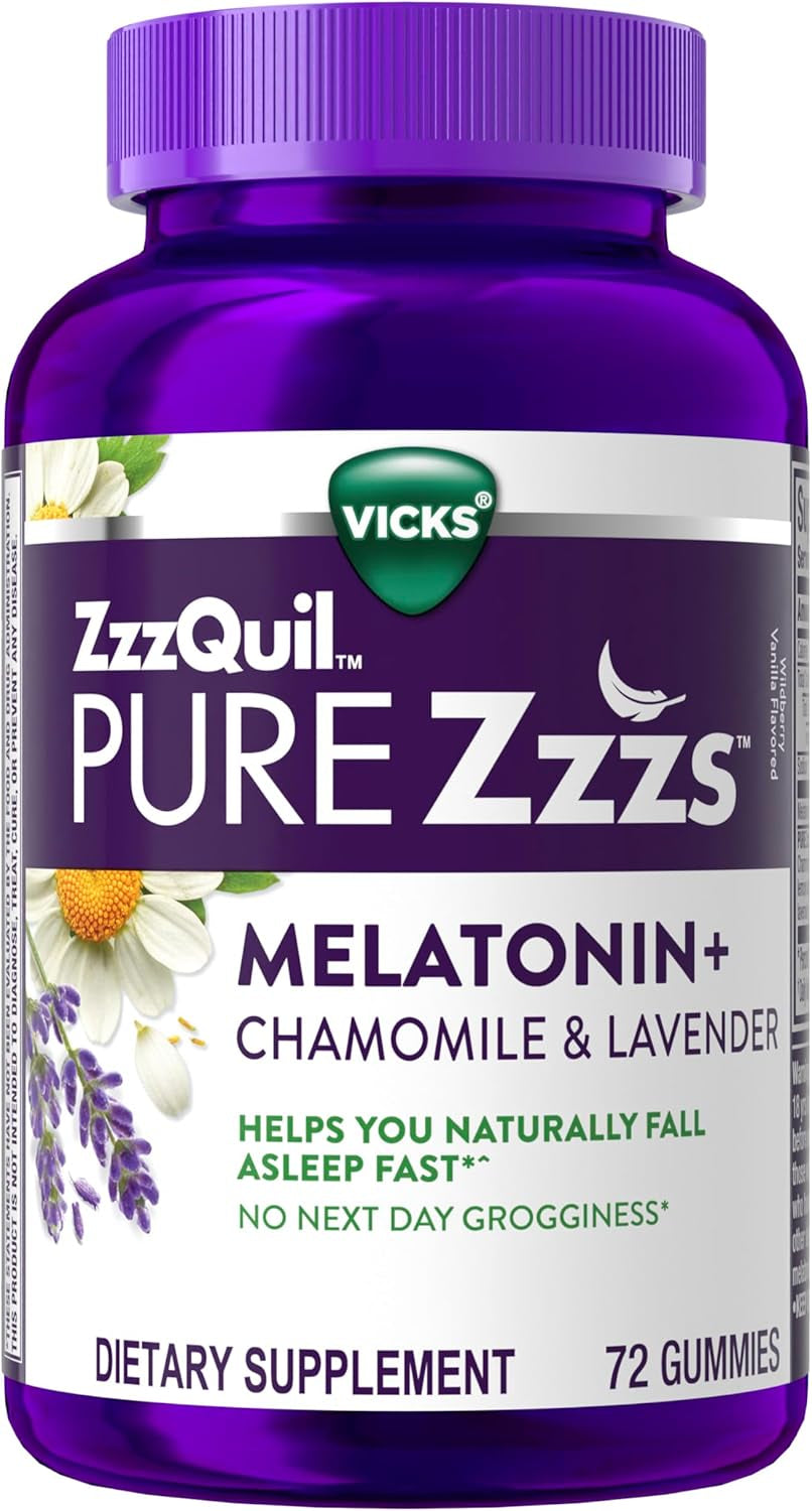 Zzzquil PURE Zzzs Melatonin Gummies, Sleep Aid, Melatonin 2Mg, with Ch ...