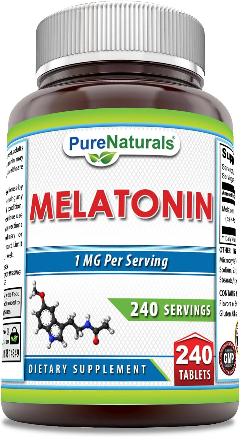 Pure Naturals Melatonin Supplement | 1 Mg per Serving | 240 Tablets ...