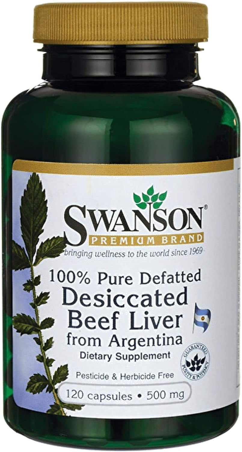 100% Pure Defatted Desiccated Beef Liver 500 Milligrams 120 Capsules ...