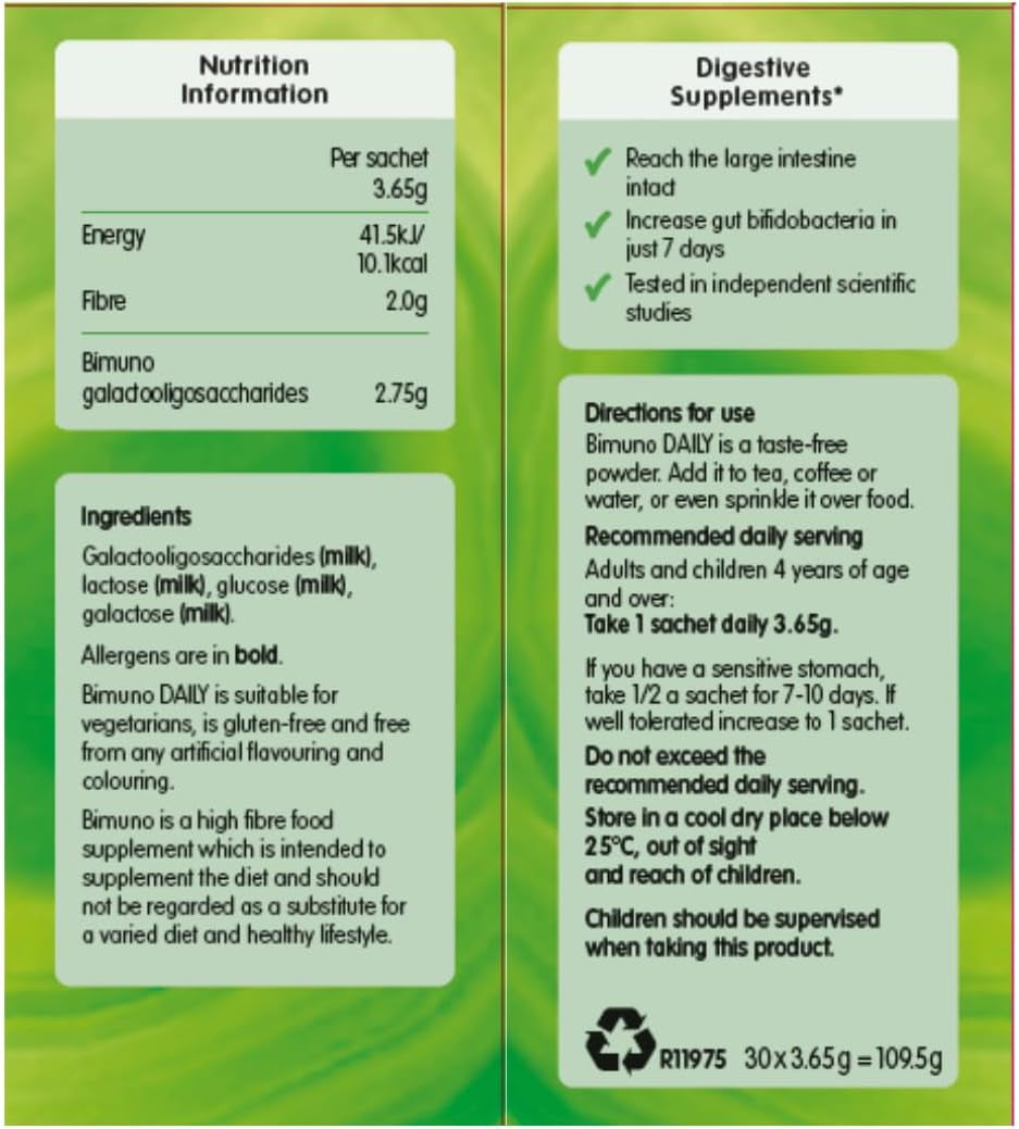 BIMUNO Original | Daily Gut Health Prebiotic | High Fiber Supplements ...