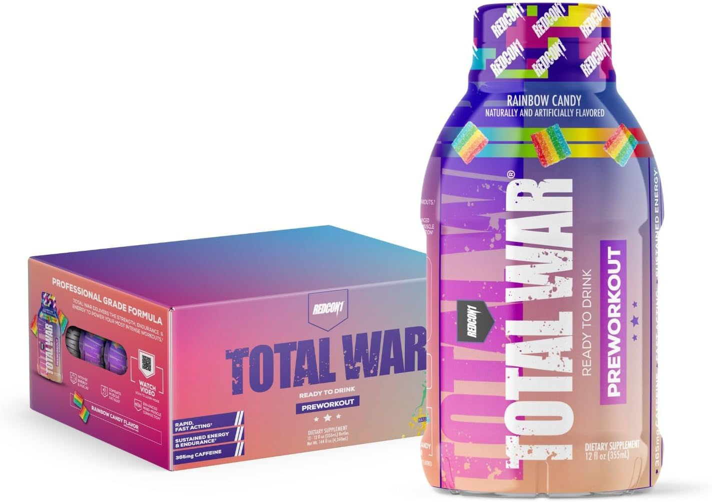 REDCON1 Total War Ready to Drink Pre Workout - Endurance Boosting, Ket ...