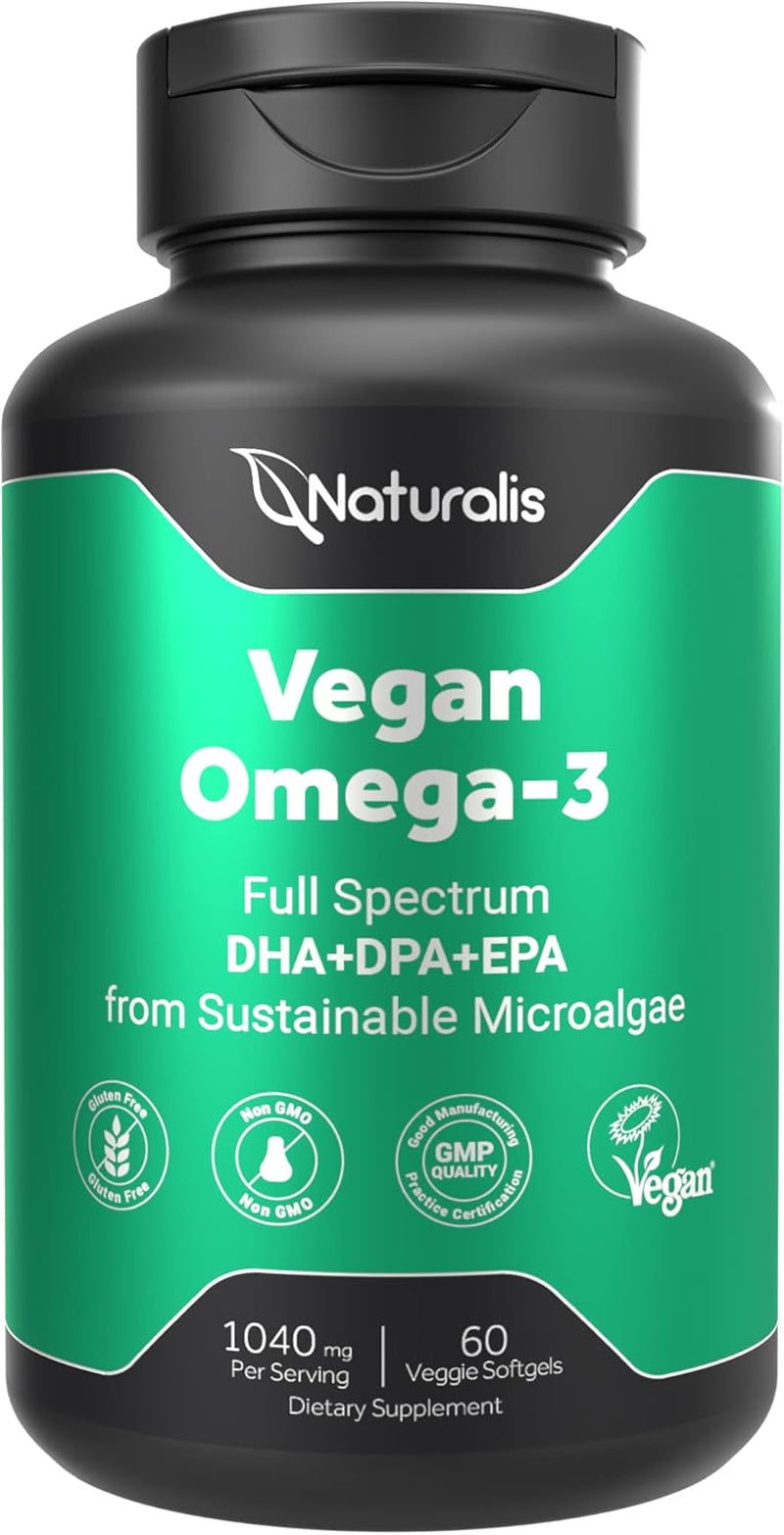 Naturalis Vegan Omega 3 DHA, EPA & DPA from Algae | Vegan Society Cert ...