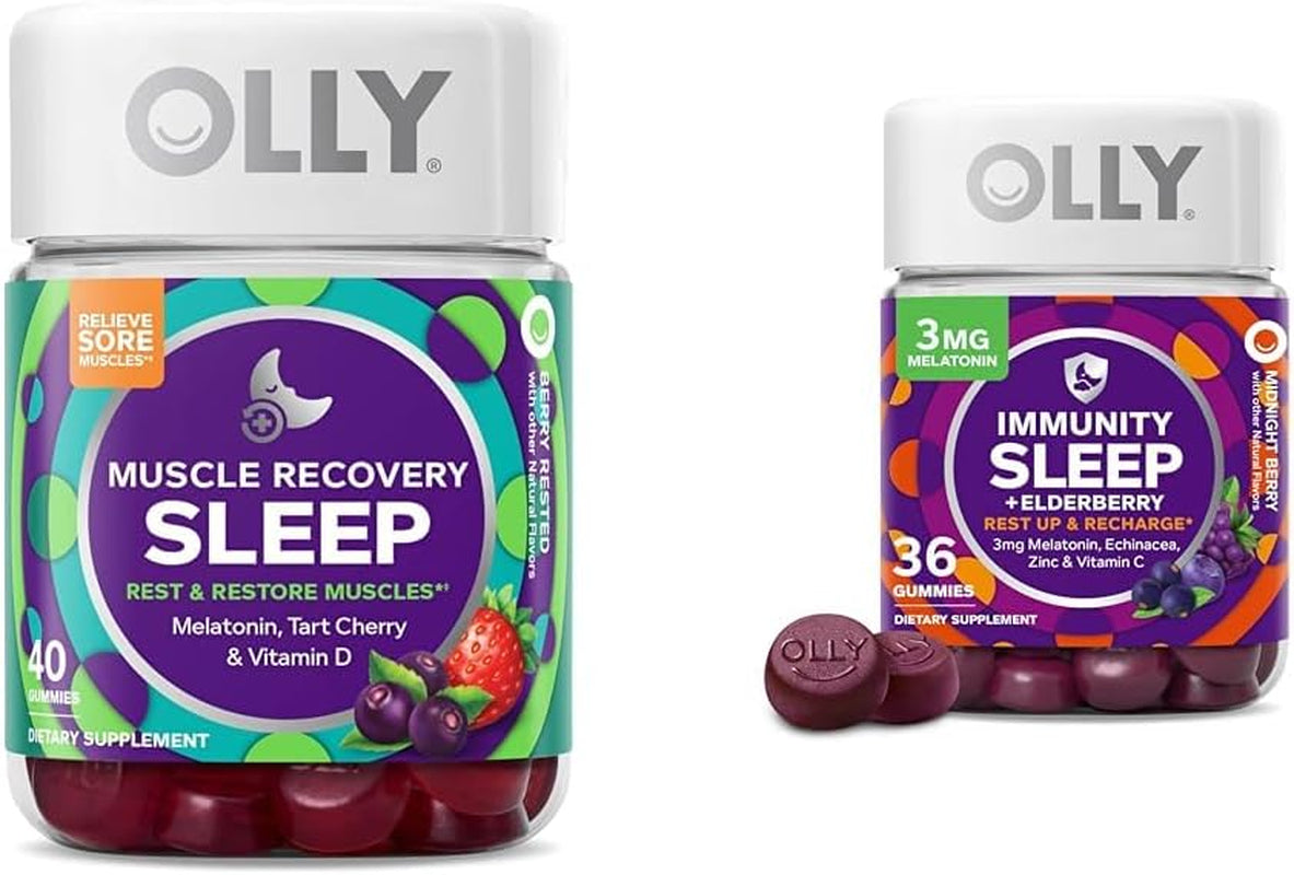 OLLY Muscle Recovery Sleep Gummies, 40 Count Immunity Sleep Melatonin ...