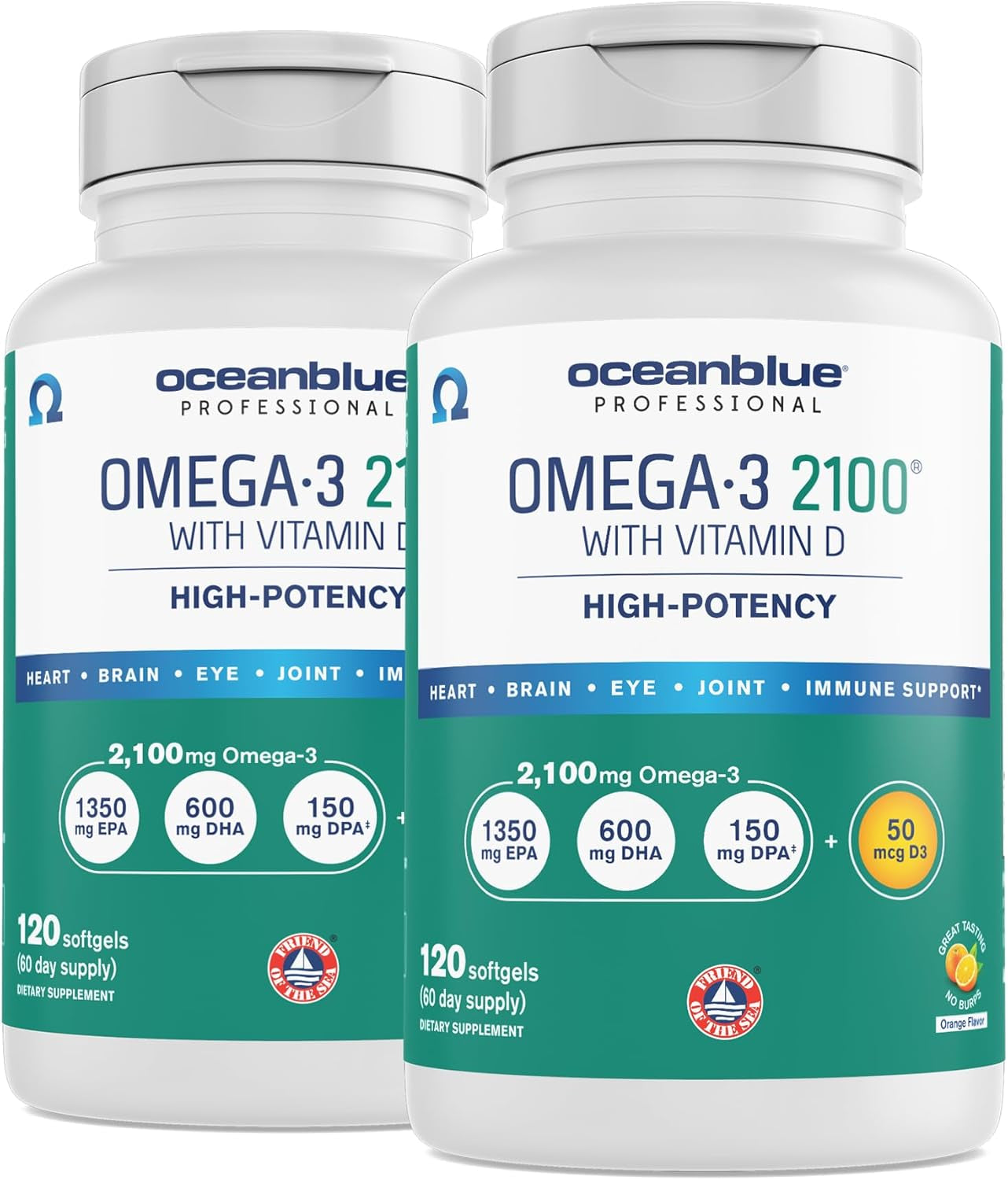 Oceanblue Professional Omega-3 2100 – 120 Ct - 2Pack – Triple Strength ...