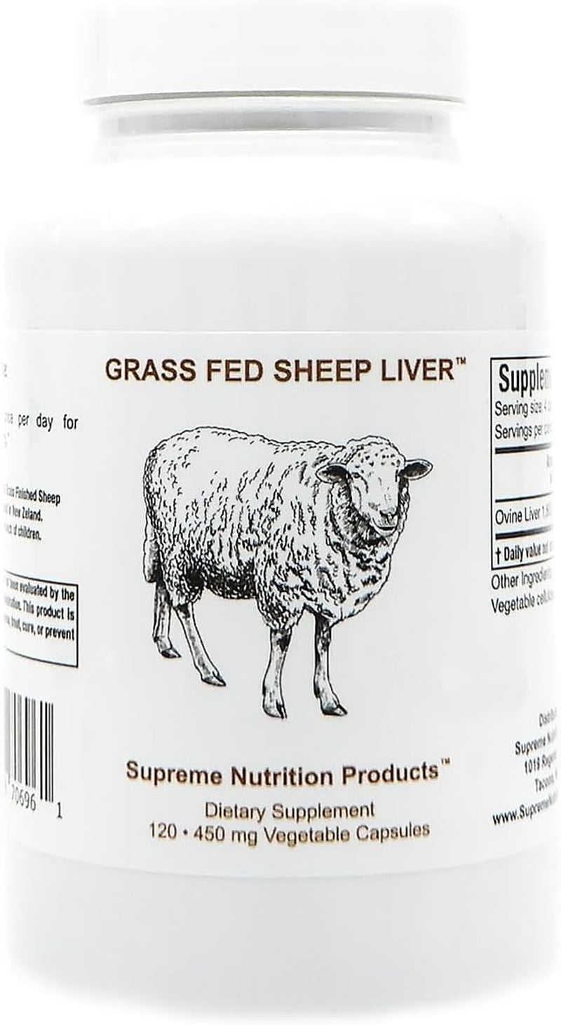 Supreme Nutrition Grass Fed Sheep Liver, 120 Pure Ovine Liver Capsules ...