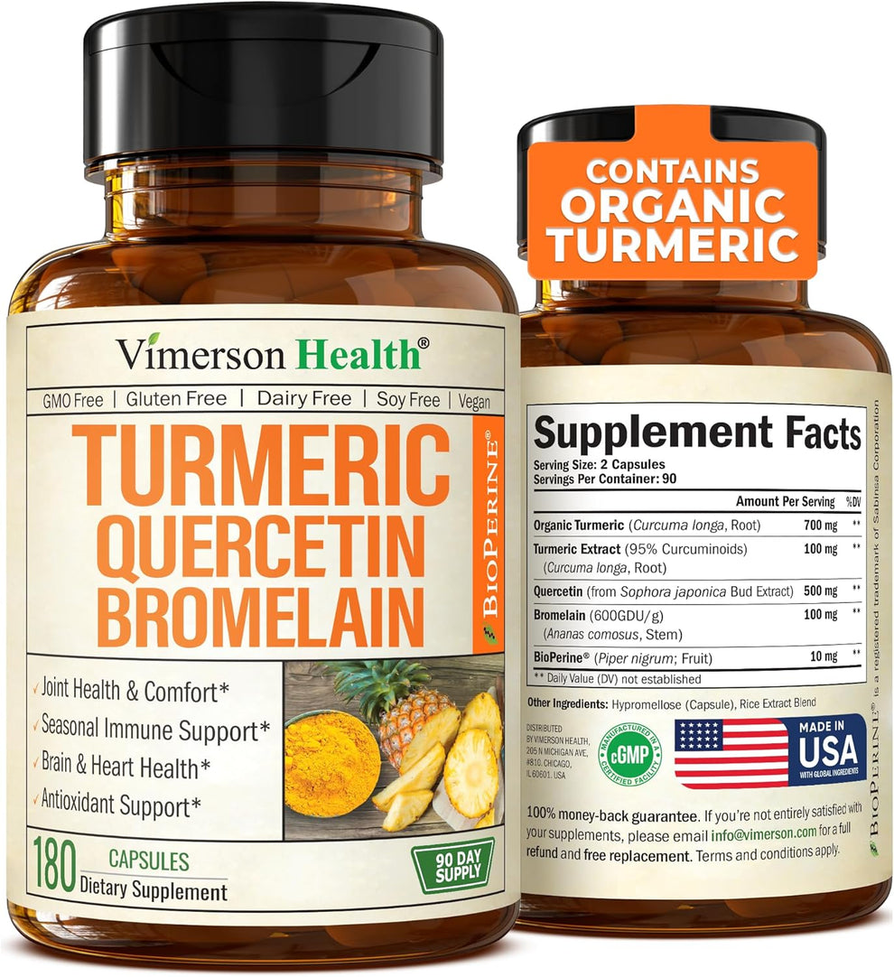 Quercetin with Bromelain & Turmeric Curcumin - Bromelain Supplement wi ...