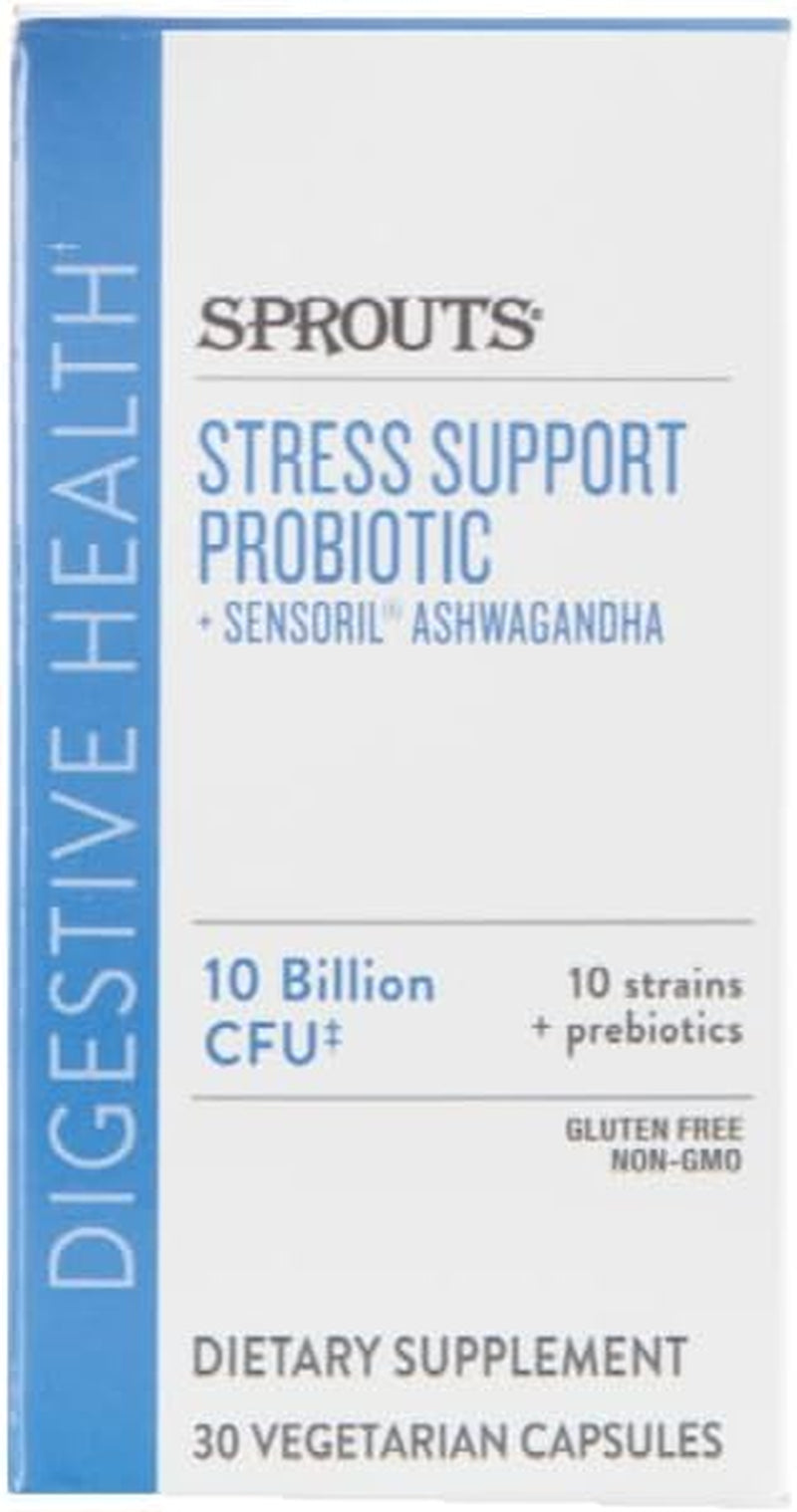 Generic Sprouts Stress Support Probiotic + Sensoril Ashwagandha 10 Bil ...