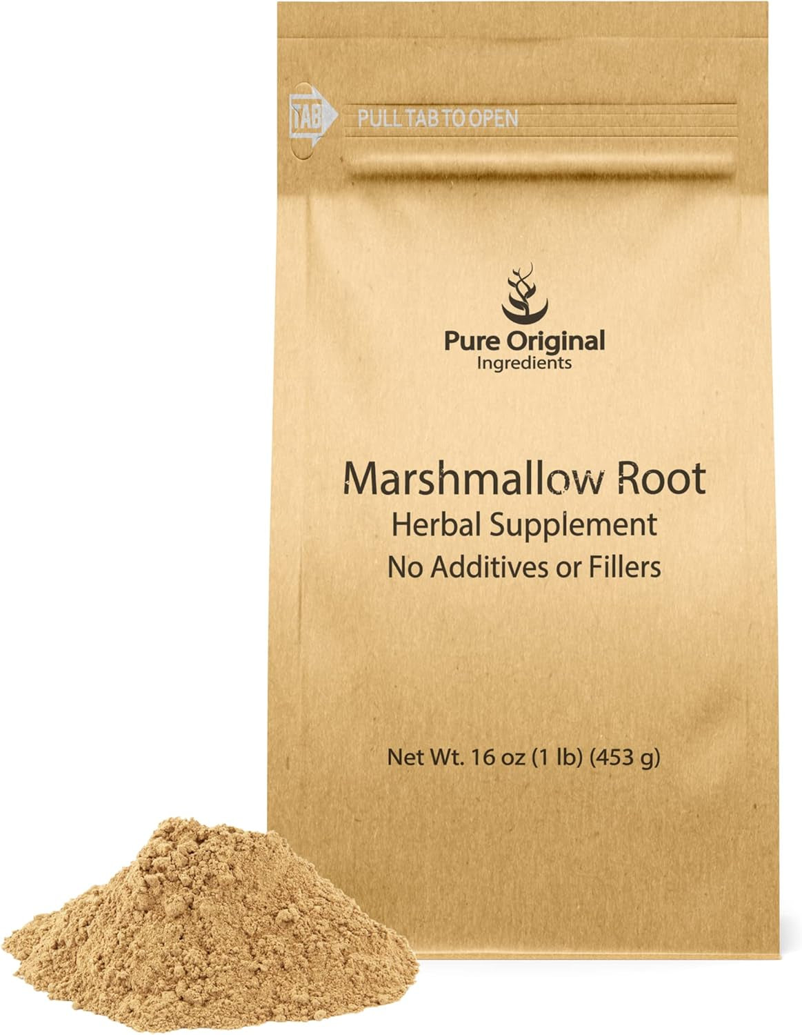 PURE ORIGINAL INGREDIENTS Marshmallow Root Extract (1 Lb), Powder, Her ...